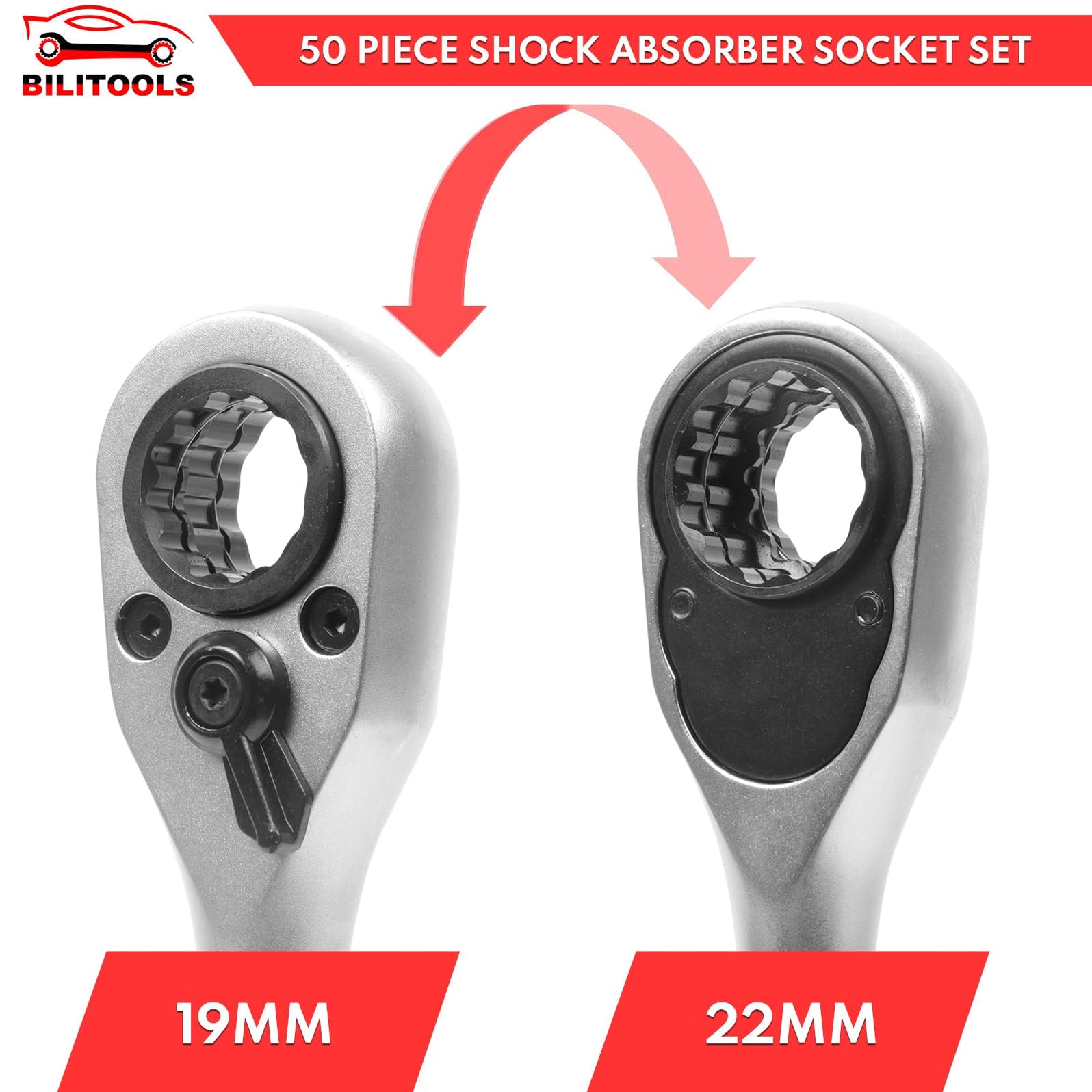 BILITOOLS Shock Absorber Strut Nut Removal Socket Tool 50-Piece Master